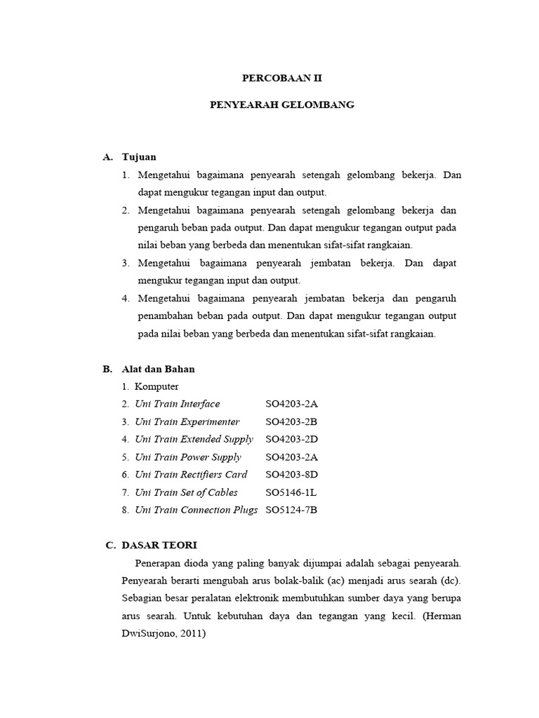 P2 Penyearah Gelombang (KLP 21) | PDF | Metode & Bahan Ajar | Sains & Matematika