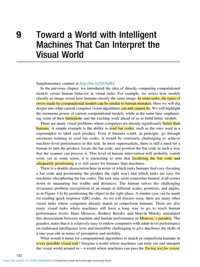 9 - Toward A World With Intelligent Machines That Can Interpret The Visual World | PDF ...