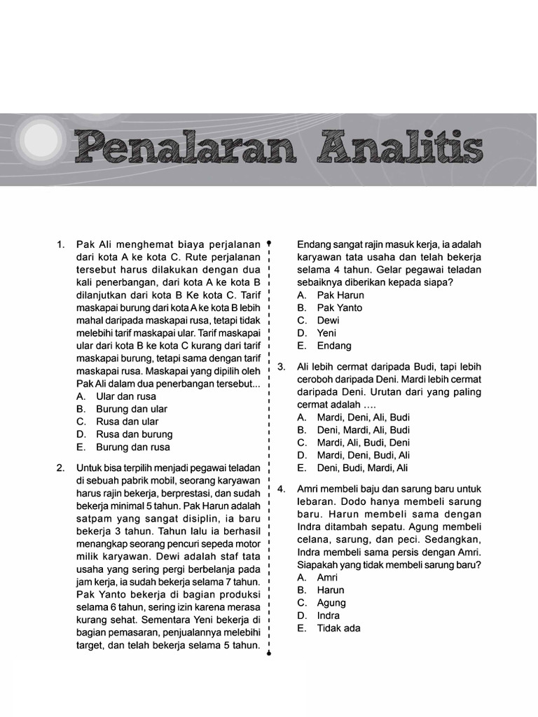Penalaran Analitis 3 | PDF