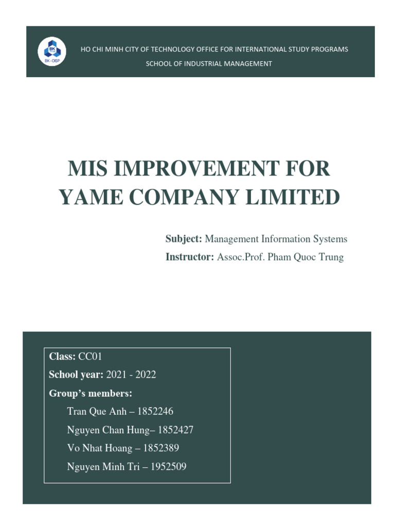 Group-3_CC01_MIS-Report. | PDF | Computing | Business