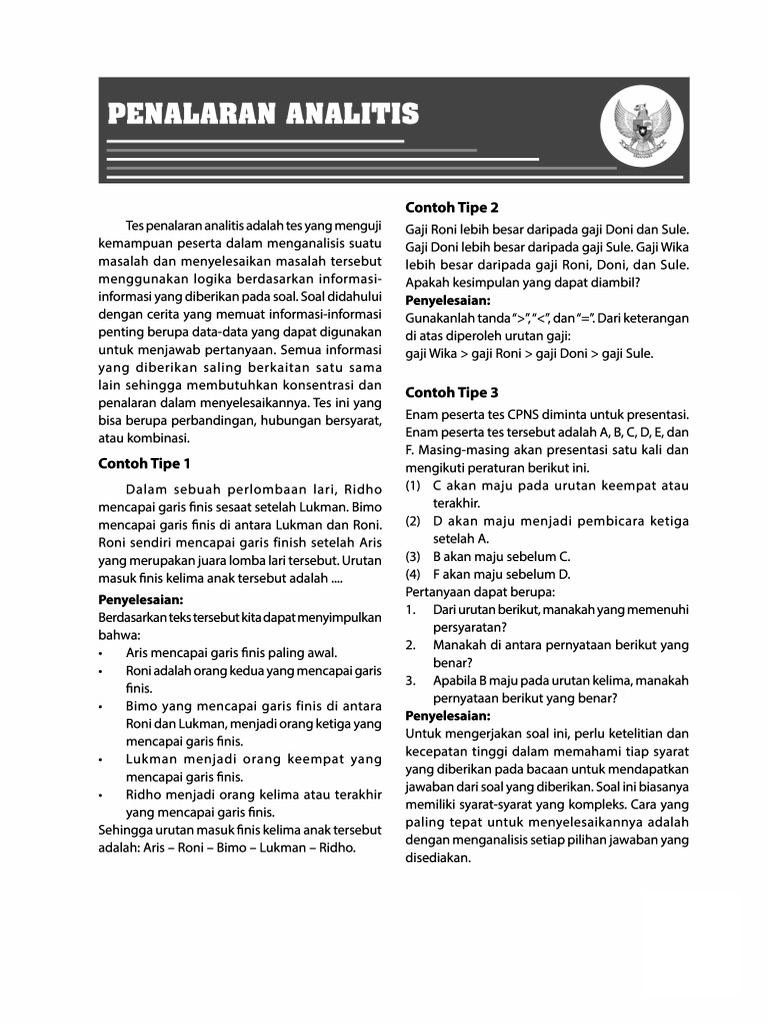 Penalaran Analitis 5 | PDF