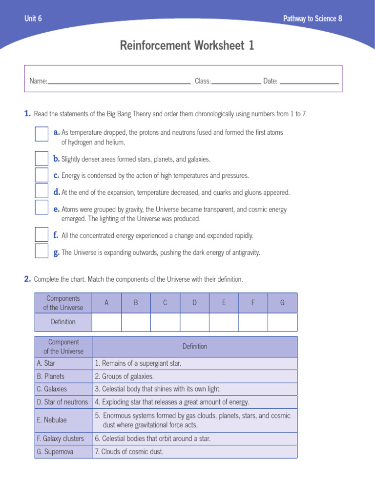 pathway_8_u6_reinforcement_1 | PDF | Universe | Stars
