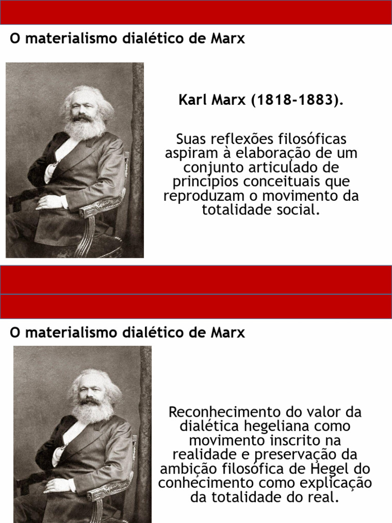 Aula de Sociologia - 3º EM - Materialismo de Marx - 2 | Download grátis PDF | Karl Marx | Dialética