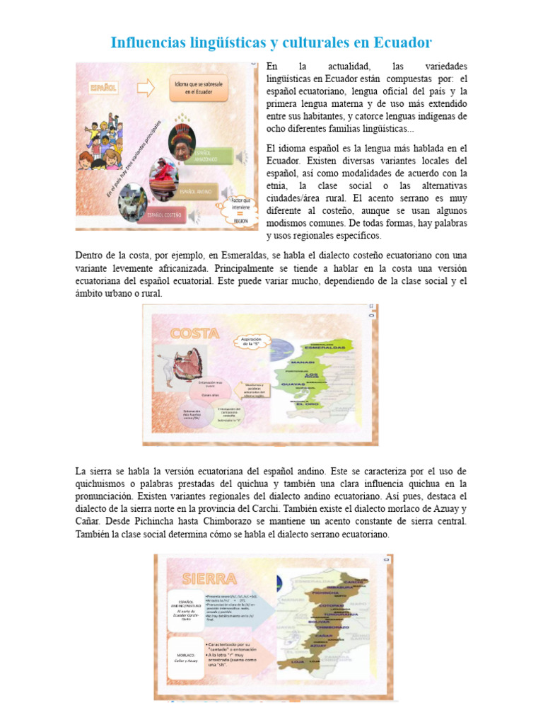 Influencias lingüísticas y culturales en Ecuador | PDF | Ecuador ...