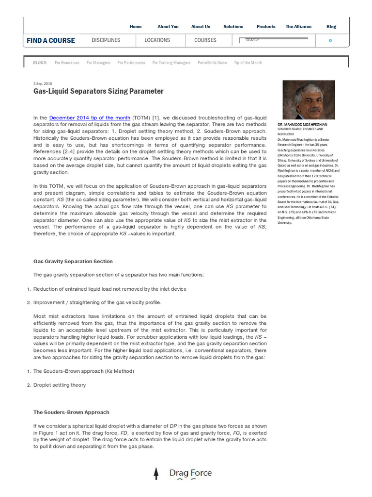 Gas-Liquid Separators Sizing ParameterGas-Liquid Separators Sizing ... Gas-Liquid Separators Sizing ParameterGas-Liquid Separators Sizing ...