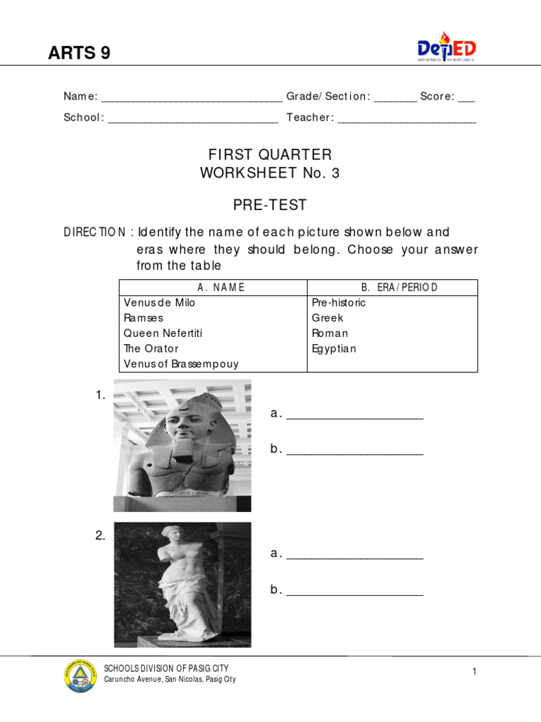 Arts 9 - Q1 - DW3 | PDF | Sculpture | The Arts