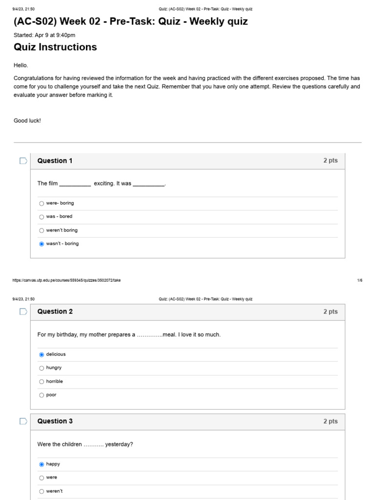 Quiz - (AC-S02) Week 02 - Pre-Task - Quiz - Weekly Quiz - Ingleslll ...