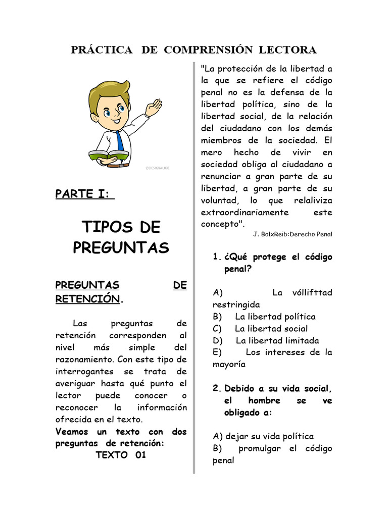 Práctica de Comprensión Lectora 4. | PDF | Libertad | Traducciones