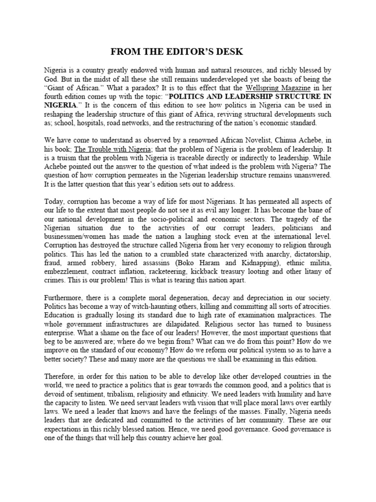 An Open Letter To The Leaders of Our Great Country | PDF | Altruism ...