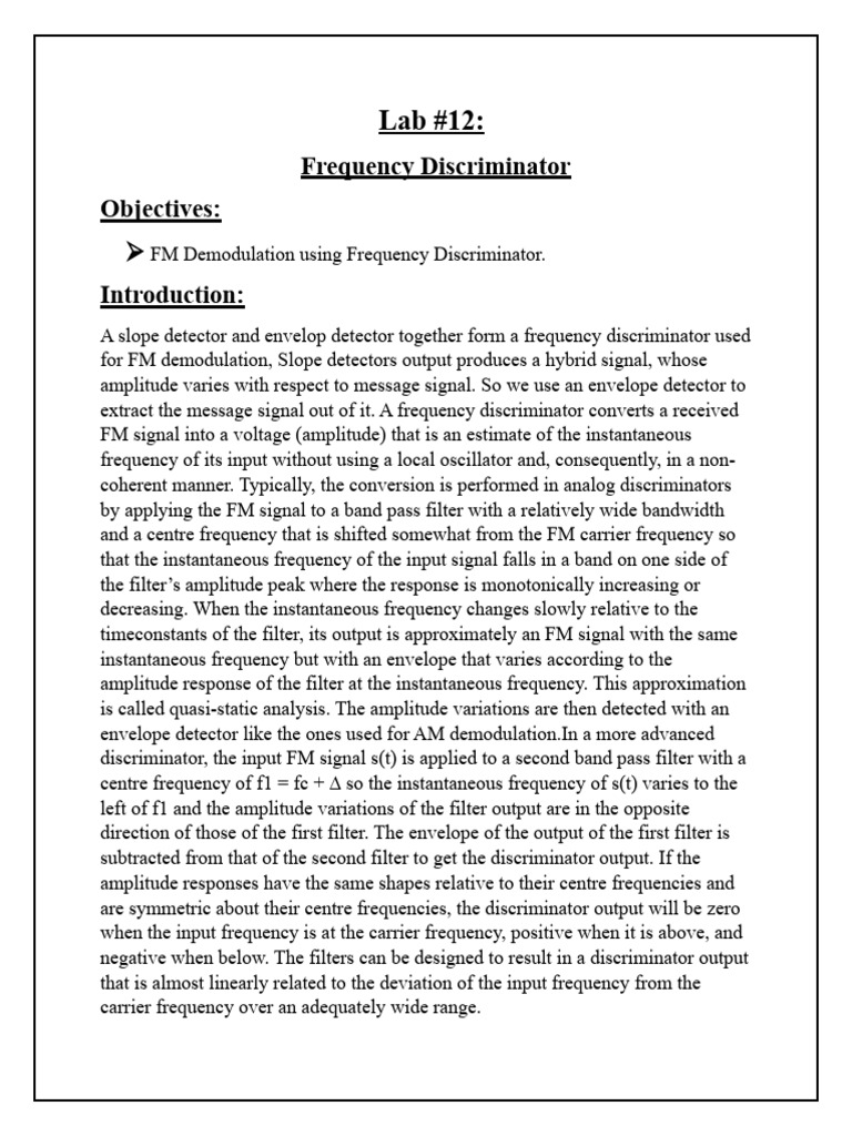 CSLab 12,9 | PDF | Detector (Radio) | Frequency Modulation