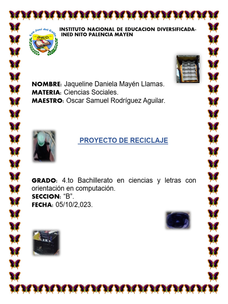 Proyecto De Reciclaje Pdf Residuos Contaminación