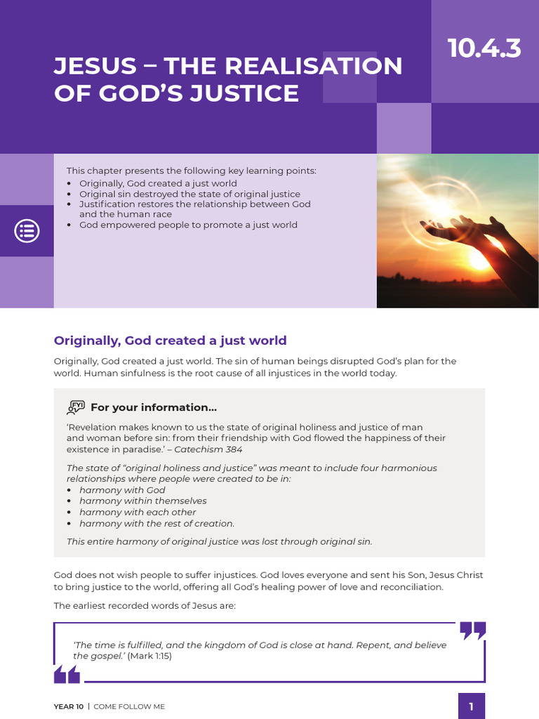 10.4.3 Jesus The Realisation of God S Justice | PDF | Grace In ...