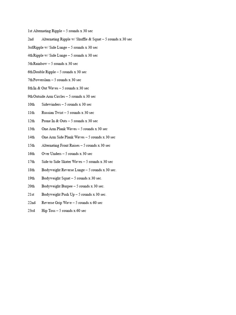 Battle Rope Exercises | PDF | Cooking, Food & Wine | Self-Improvement