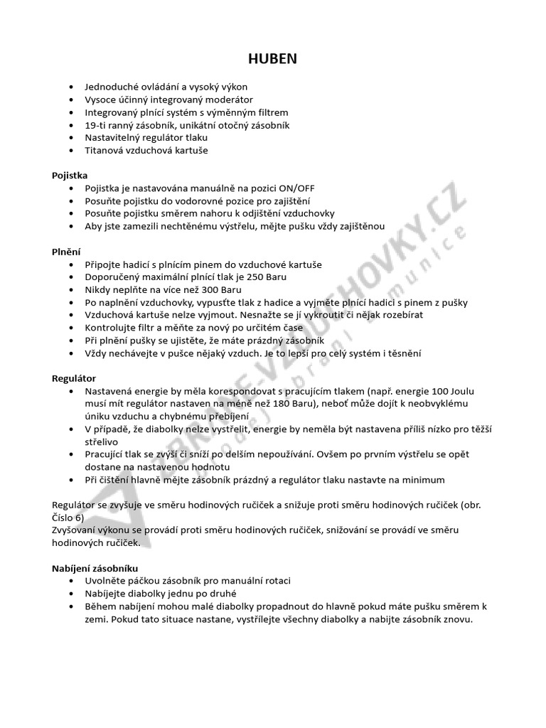 746 CZ Manual Pro Huben k1 | PDF