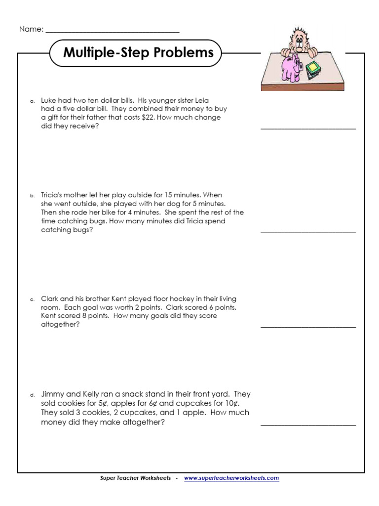 Multi Step Math Problems | PDF