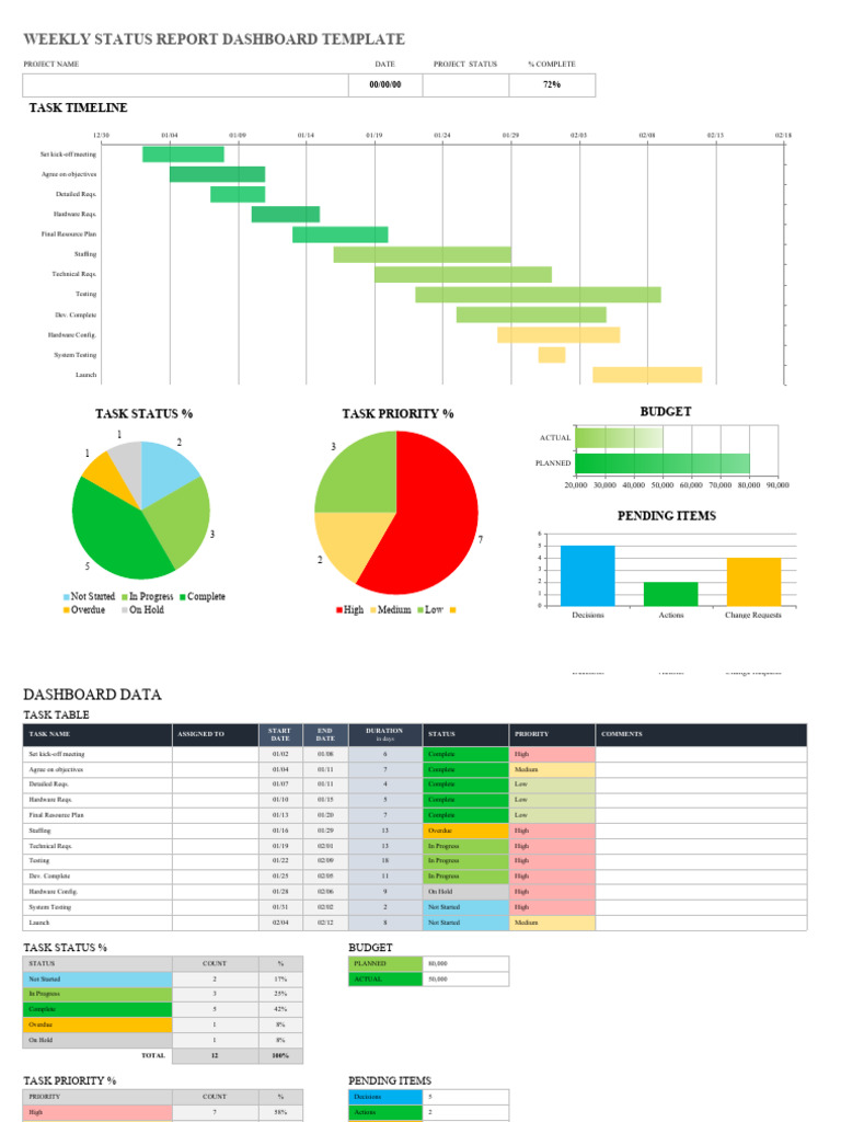 Project Status Dashboard Template | PDF | Computing | Information ...