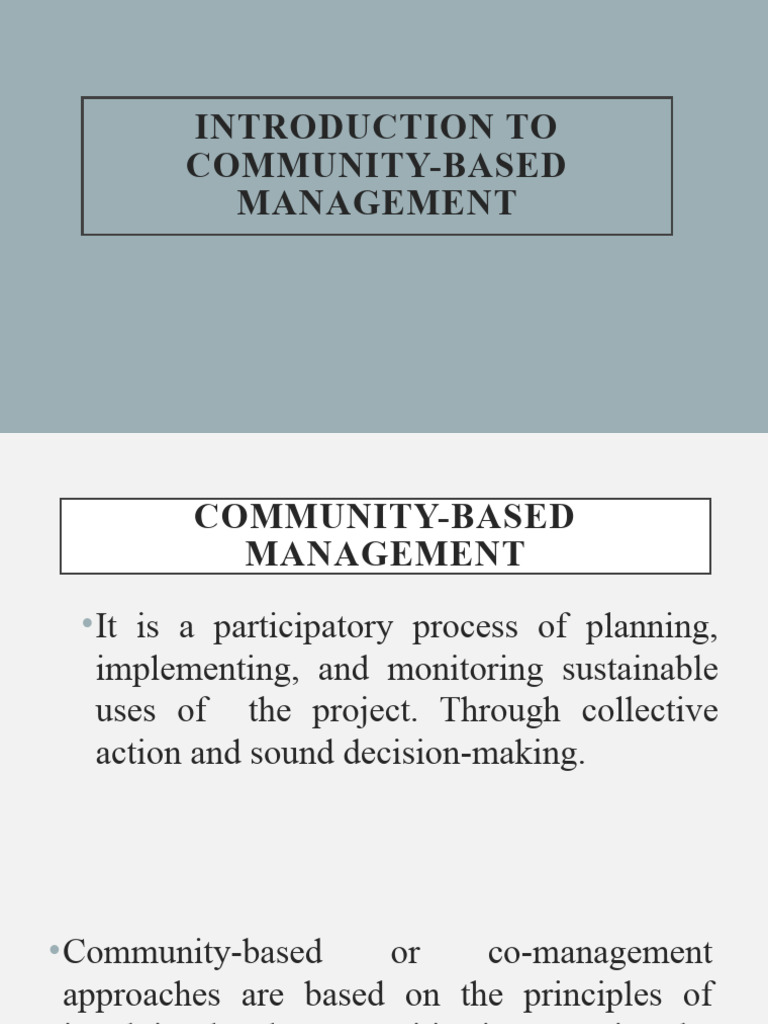 Community Based Management | Download Free PDF | Community | Social ...