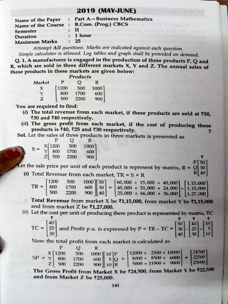 B.Com Business Math Exam 2019 | PDF | Depreciation | Investing