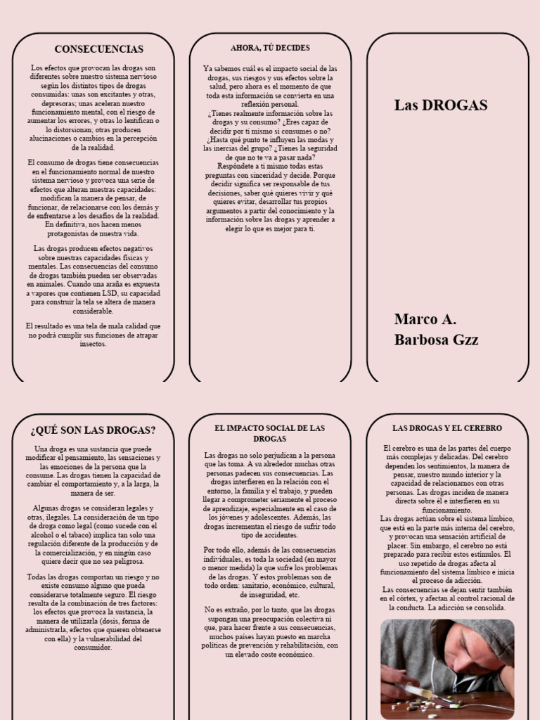 Triptico de Las Drogas 3 | PDF | La dependencia de sustancias | Drogas