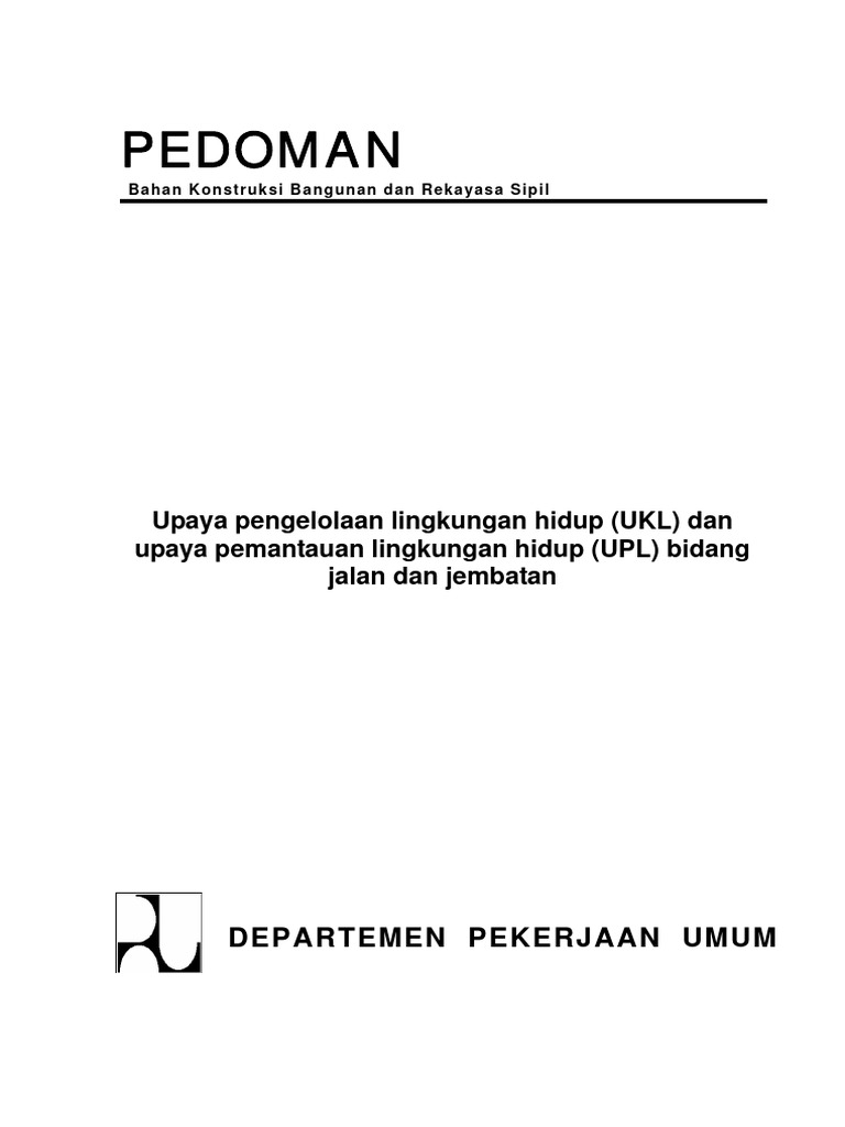 UKL Dan UPL Bidang Jalan Dan Jembatan | PDF