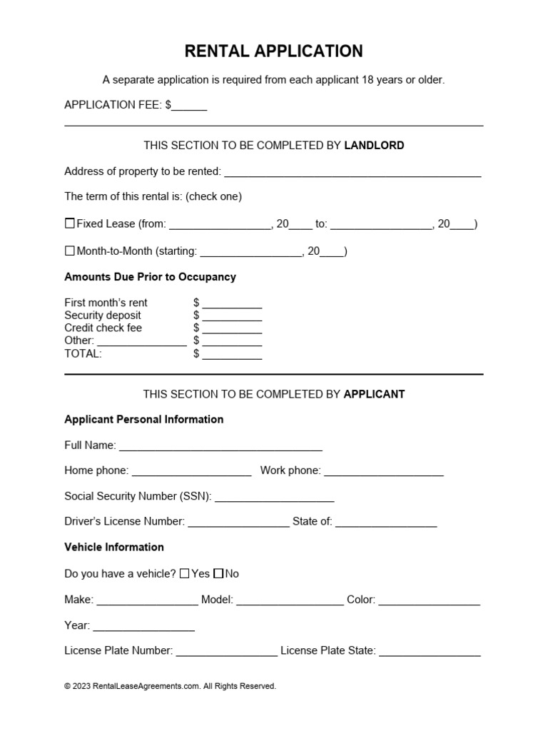 Rental-Application-Form 2 Copy Copy Copy | Download Free PDF | Renting ...