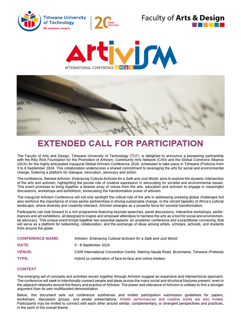 Global Artivism Conference 2024 Details | PDF | Activism ...