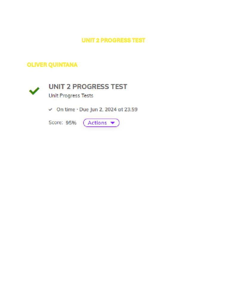 UNIT 2 PROGRESS TEST | PDF