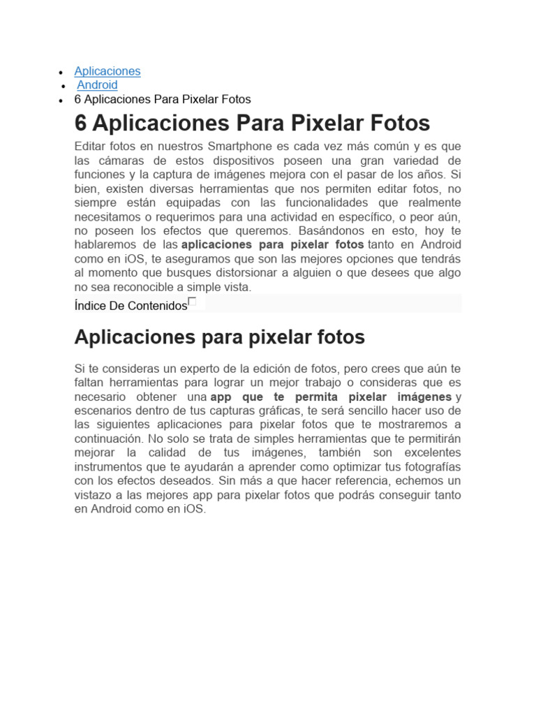 6 Aplicaciones para Pixelar Fotos | PDF | Adobe Photoshop | Ios