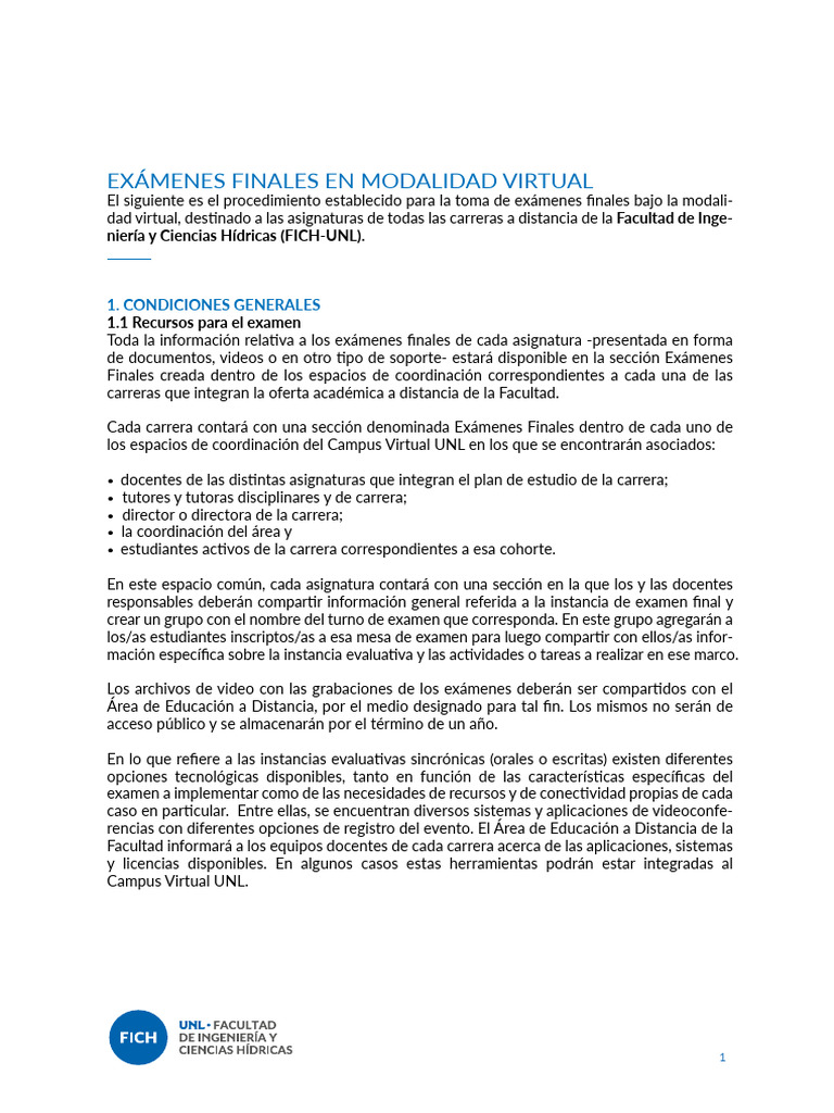 Exámenes Virtuales en FICH-UNL | PDF | Educación a distancia