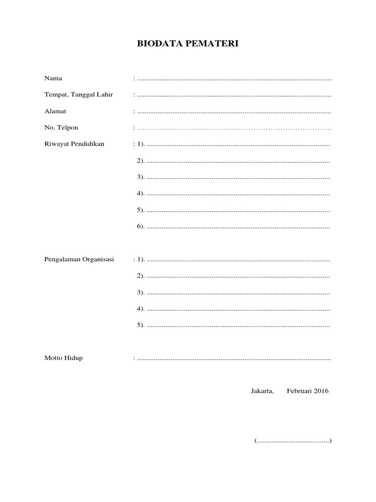 CV Pemateri Moderator | PDF