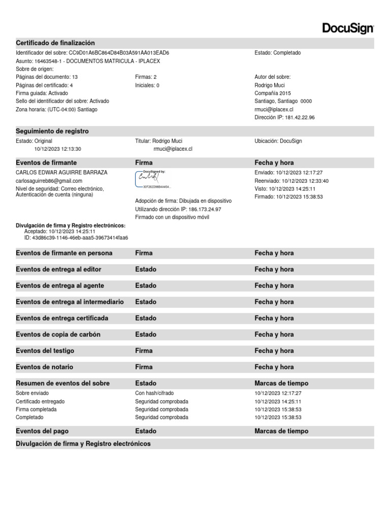 16463548-1 - Certificado Docusign | Download Free PDF | Email Address ...