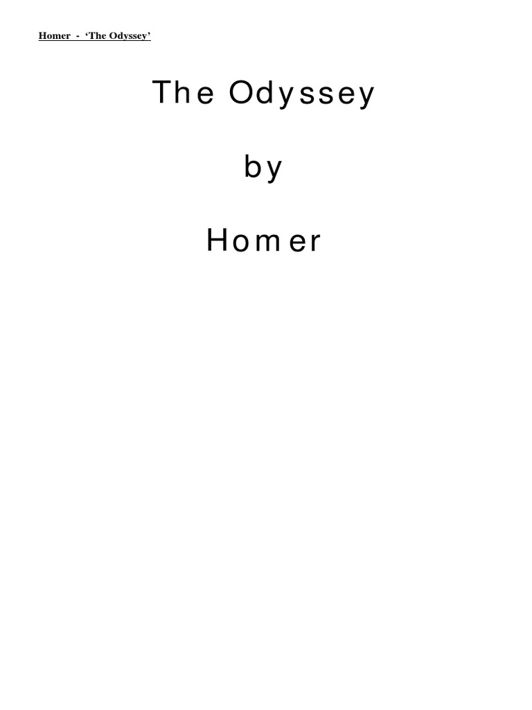 The Odyssey | PDF | Odyssey | Odysseus