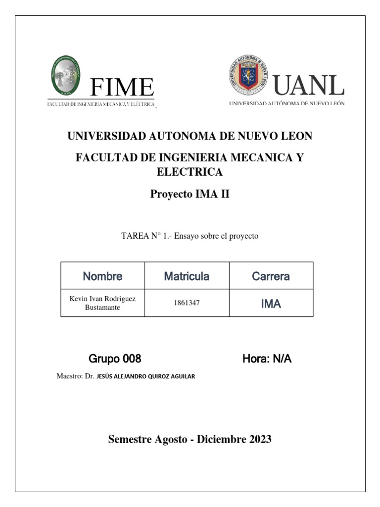 Actividad 1 Proyecto IMA II | PDF | Calidad (comercial) | Indicador de rendimiento