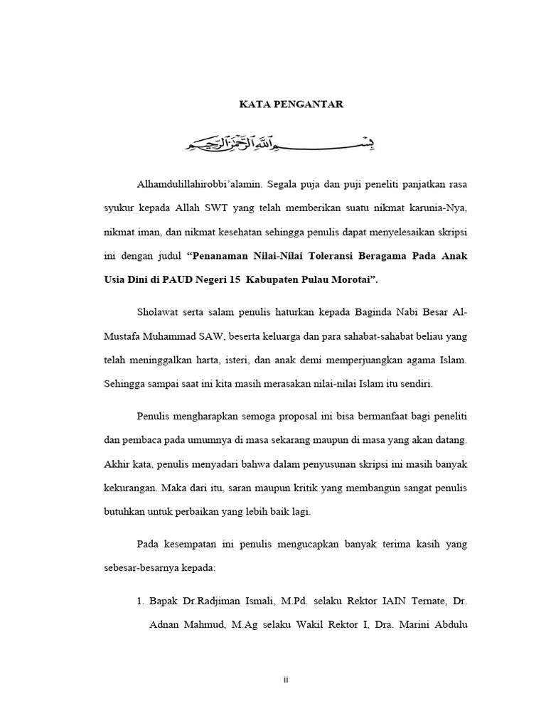 Kata Pengantar Proposal | PDF