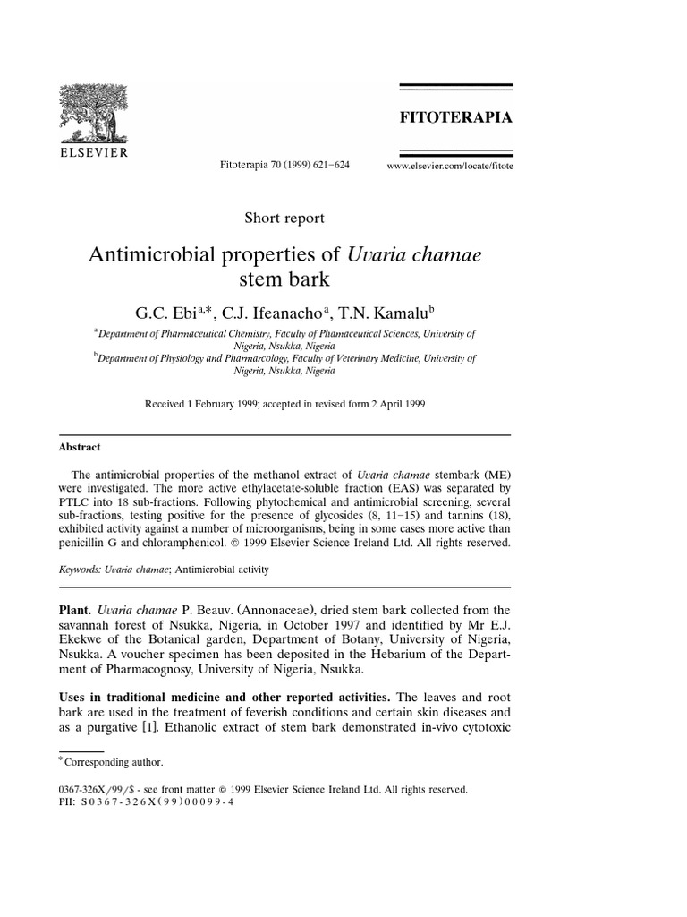Antimicrobial Properties of U Aria Chamae | PDF | Antimicrobial | Microbiology