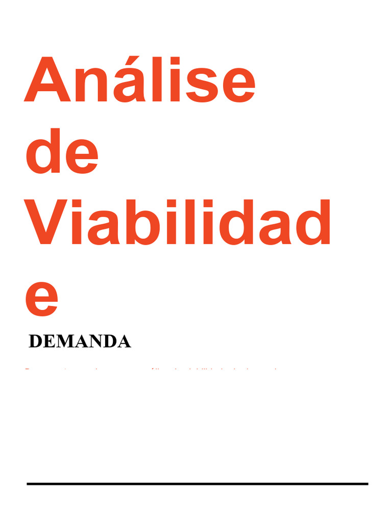Análise de Viabilidade de Demanda | PDF | Demanda | Despesa
