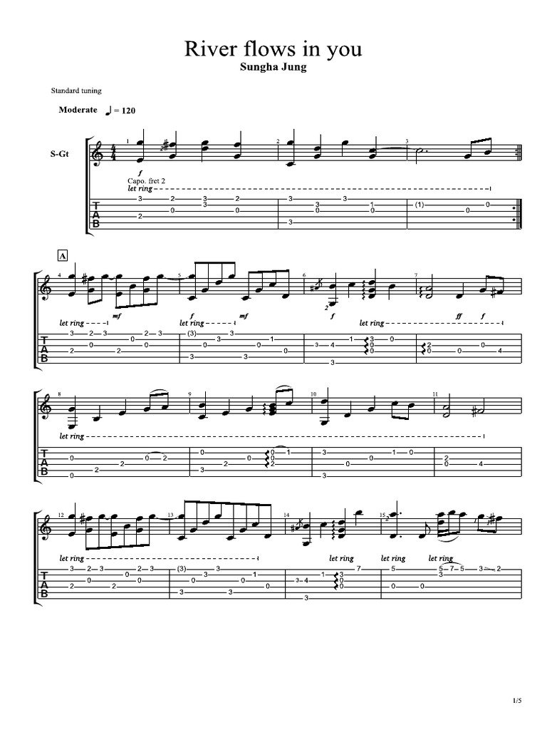 Sungha Jung - River Flows in You (Guitar Pro) | PDF