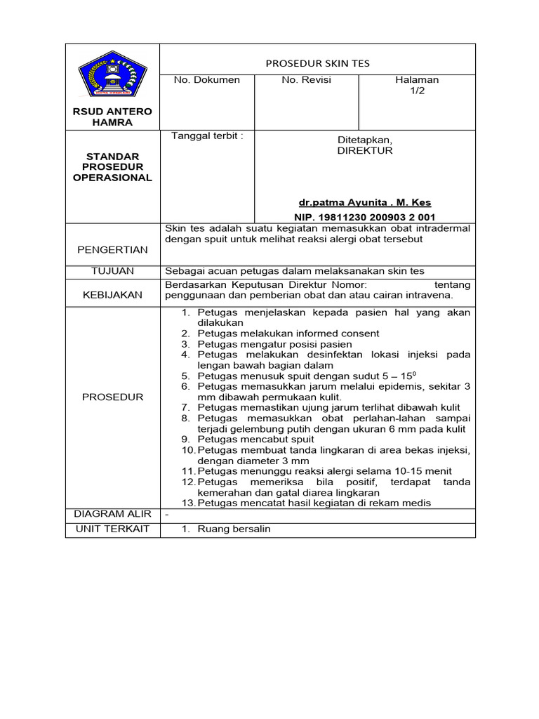 Prosedur Skin Tes | PDF