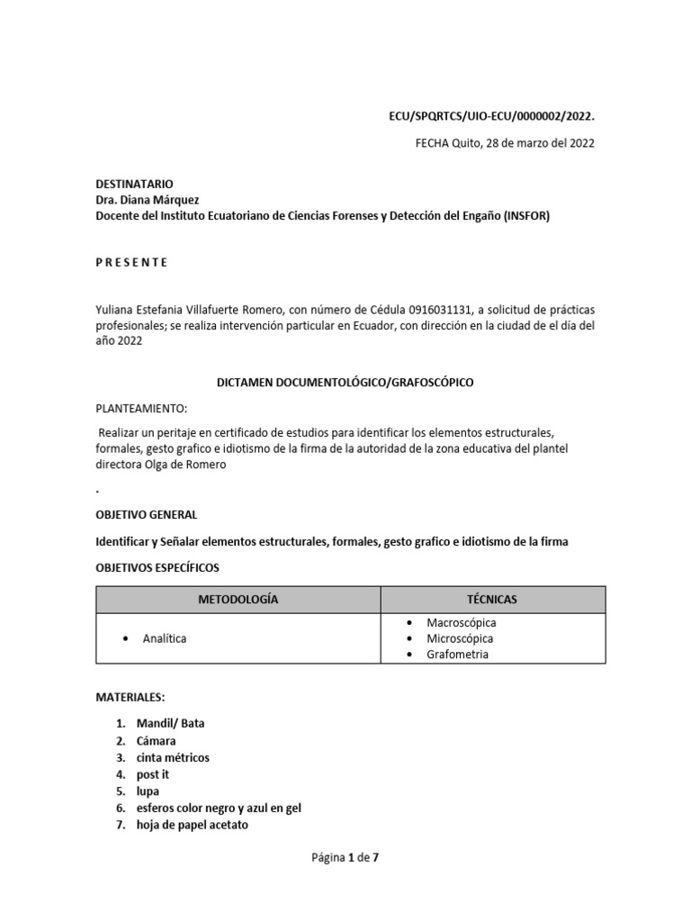 Dictamen Identificación de Elementos Estructurales Formales Gesto ...
