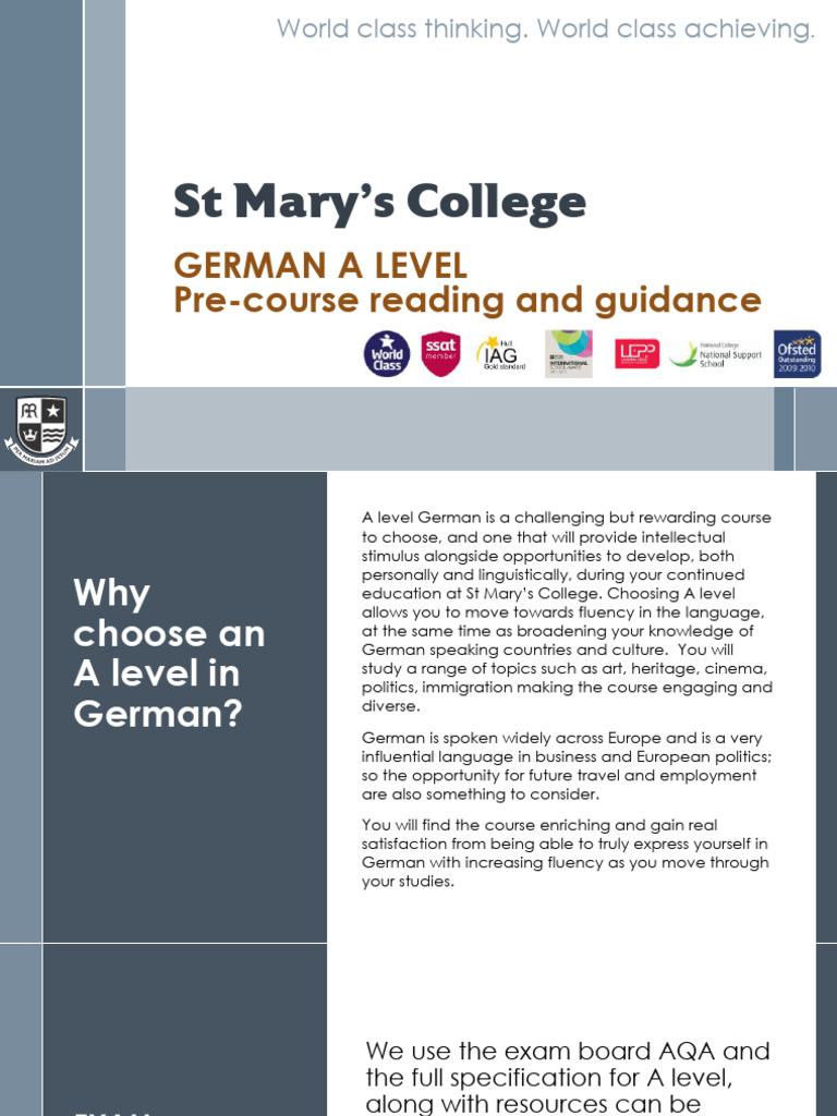 German A Level | PDF | Linguistics | Grammar