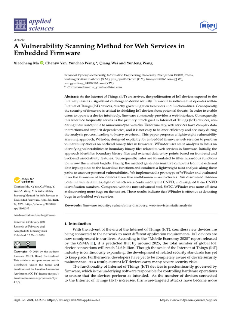 A Vulnerability Scanning Method For Web Services I | PDF | Internet Of ...