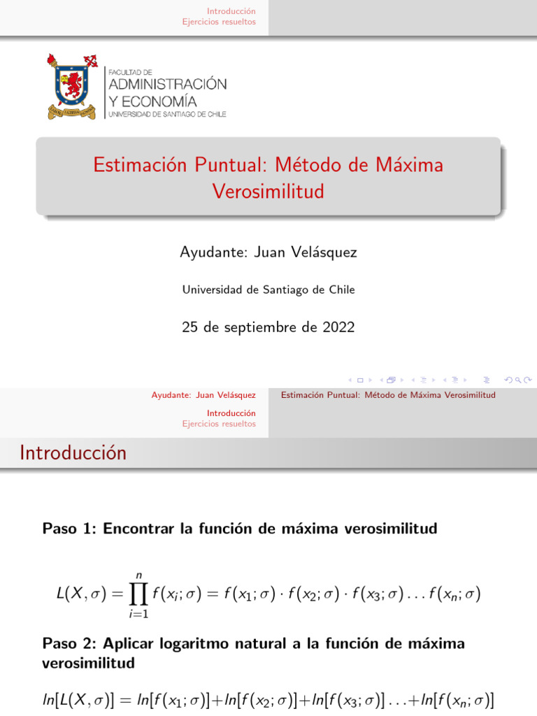 Presentaci N 2 Estimadores Puntuales | PDF | Teoría de la estimación | Probabilidades y estadísticas