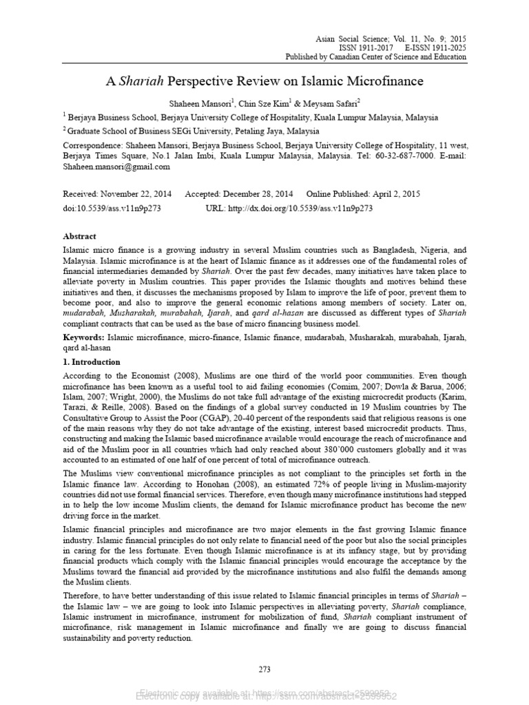 Shariah Perspective | Download Free PDF | Islamic Banking And Finance ...