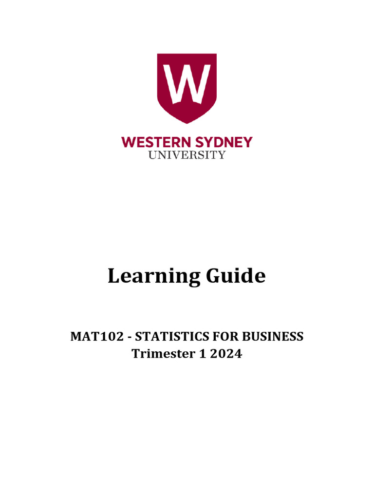 Statistics for Business Course Guide 2024 | PDF | Statistics ...