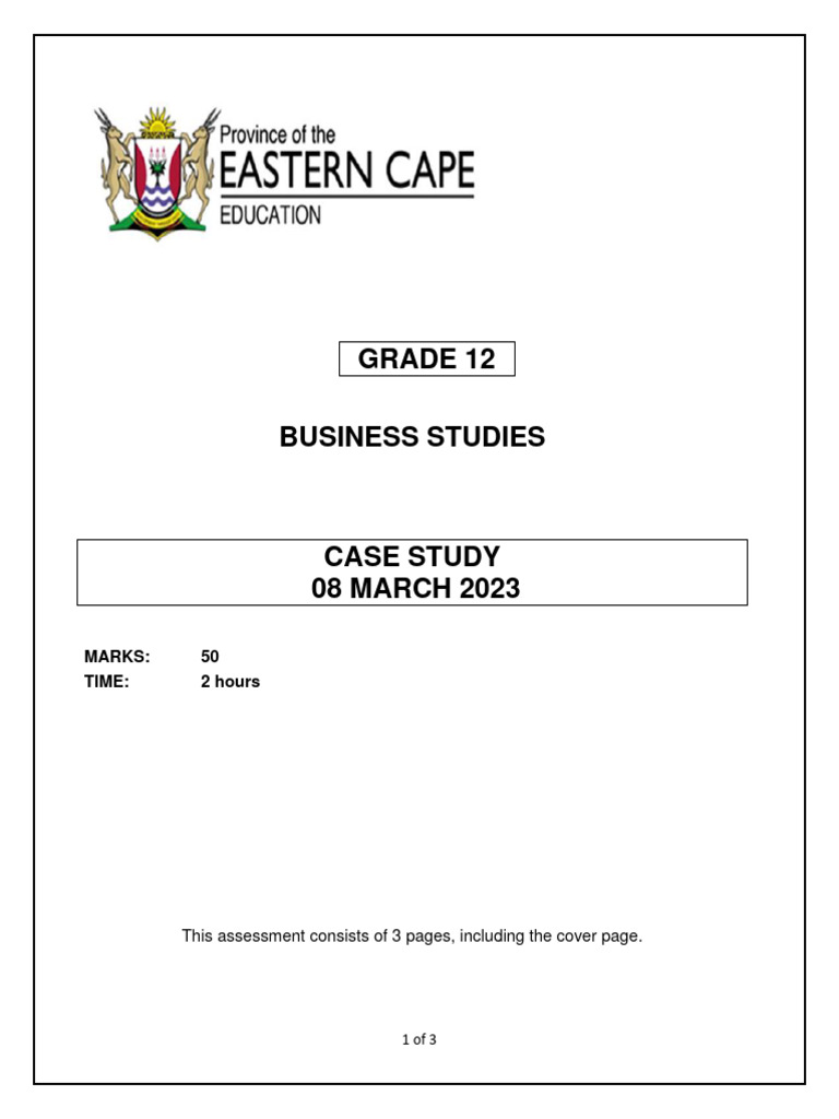 BSTD Case Study 2023 GR 12 QP | PDF | Employment | Business Ethics