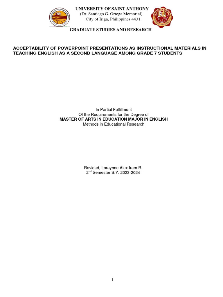 USANT CHAPTER 1 and 2 ACCEPTABILITY-OF-POWER-POINT-PRESENTATION | PDF ...