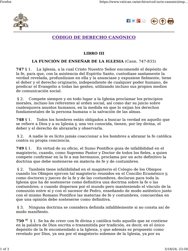 Función de Enseñar de la Iglesia Católica | PDF | obispo | Iglesia Católica