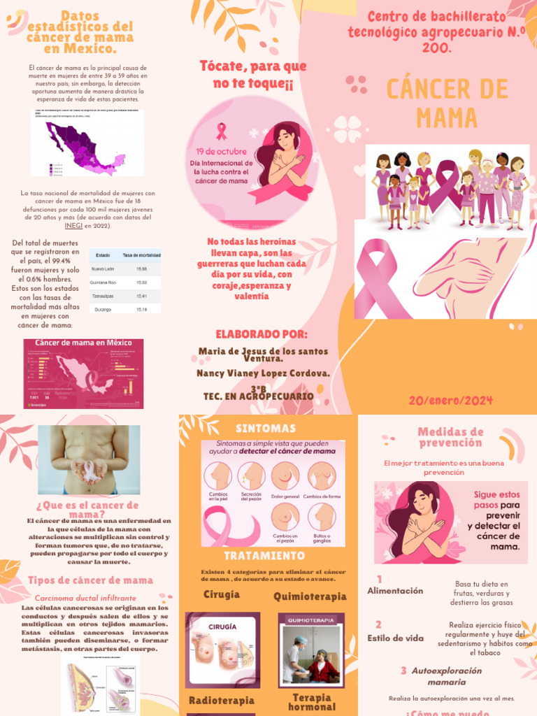TRIPTICO CANCER | PDF | Cáncer | Cáncer de mama