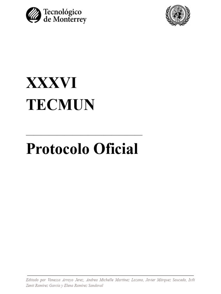 Protocolo Oficial XXXVI TECMUN | PDF | Votación | Diplomacia