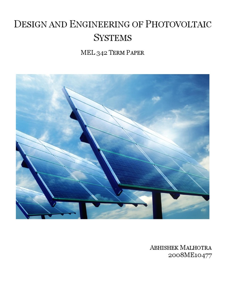 Design and Engineering of Solar Photo Voltaic Cells | PDF | Thin Film ...